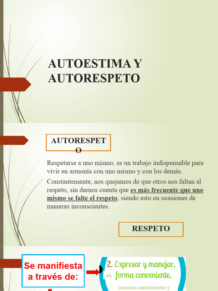 Autoestima y Autorespeto | PDF | Autoestima | Psicología Social