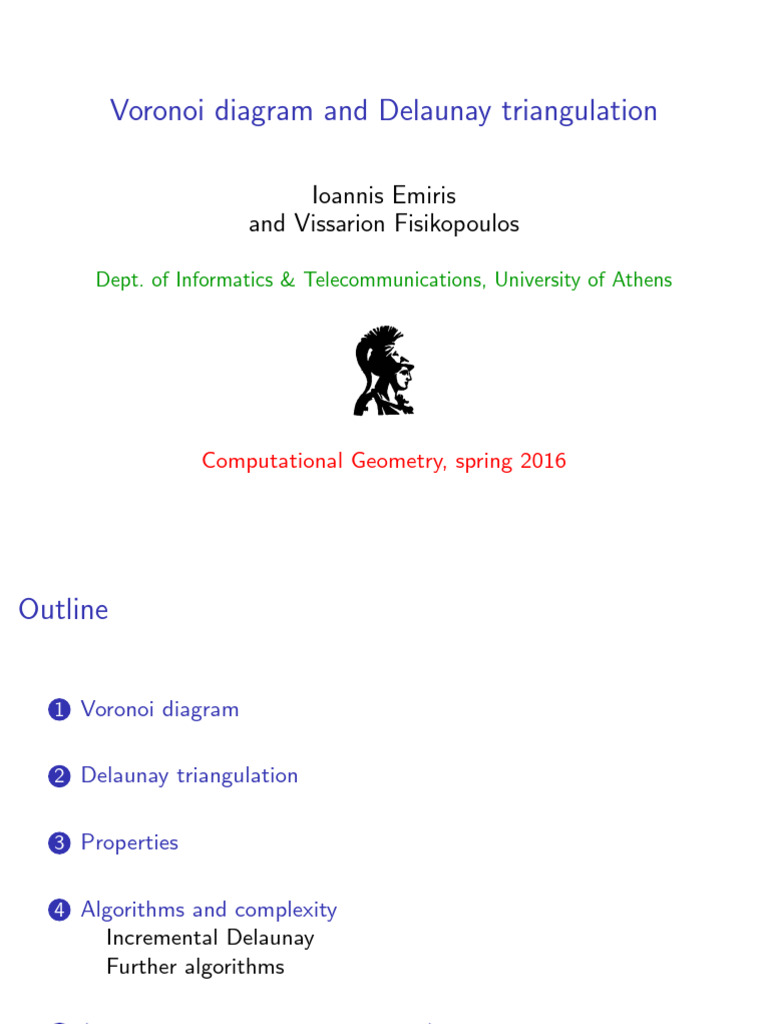 Voronoi Diagram and Delaunay Traiangulation | PDF | Polytopes | Convex Geometry