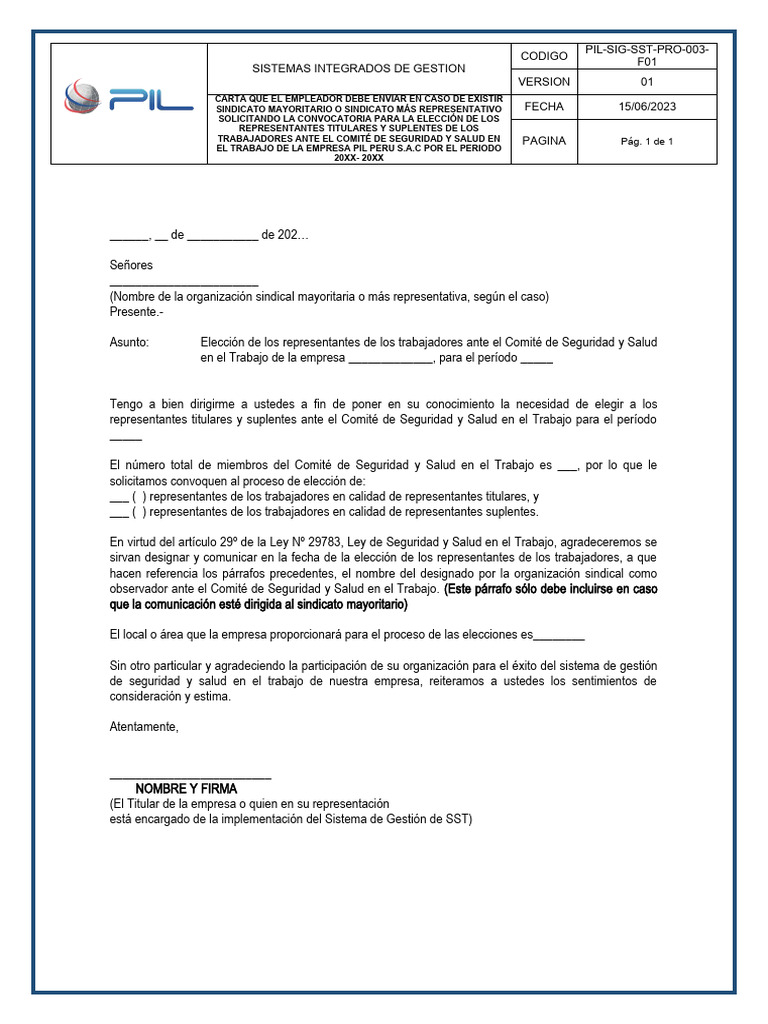 Pil-Sig-Sst-Pro-003 - F01 | PDF