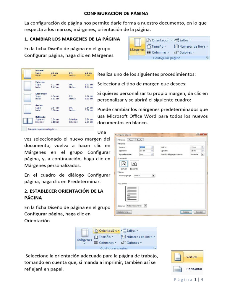Configuración de márgenes en Word | PDF | Software | Informática