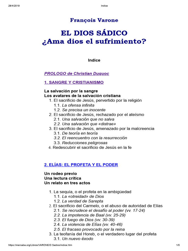 El Dios Sádico | PDF | Jesús | Salvación