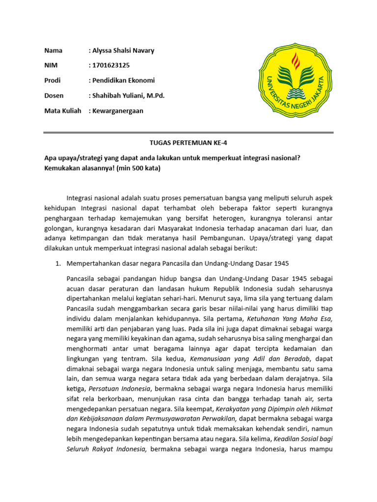 Alyssa Shalsi Navary 1701623125 KWN Tugas 4 | PDF