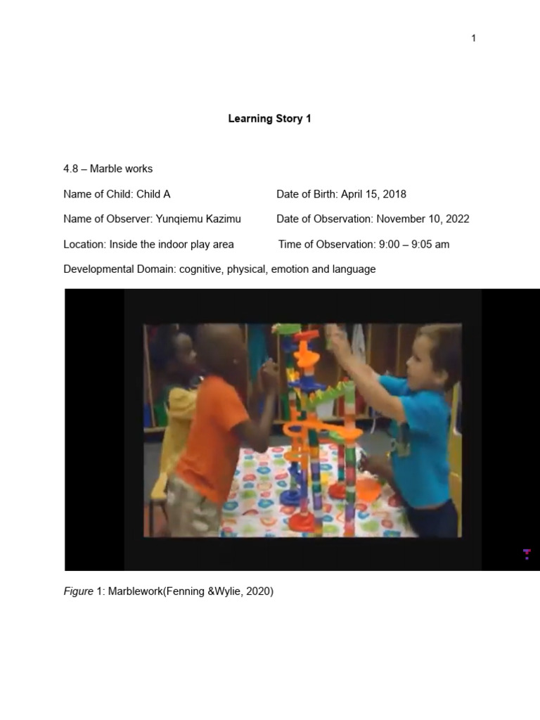 Learning Story Assignment | PDF | Communication | Emotions