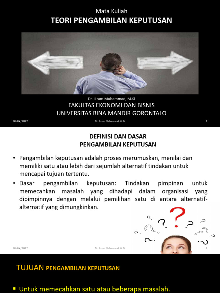 Teori Pengambilan Keputusan | PDF | Karier & Perkembangan