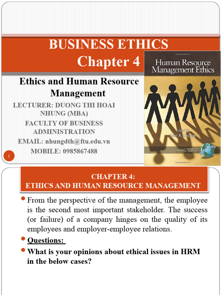 Ch5 HRM&Ethical Issues SV | PDF | Human Resource Management | Employment