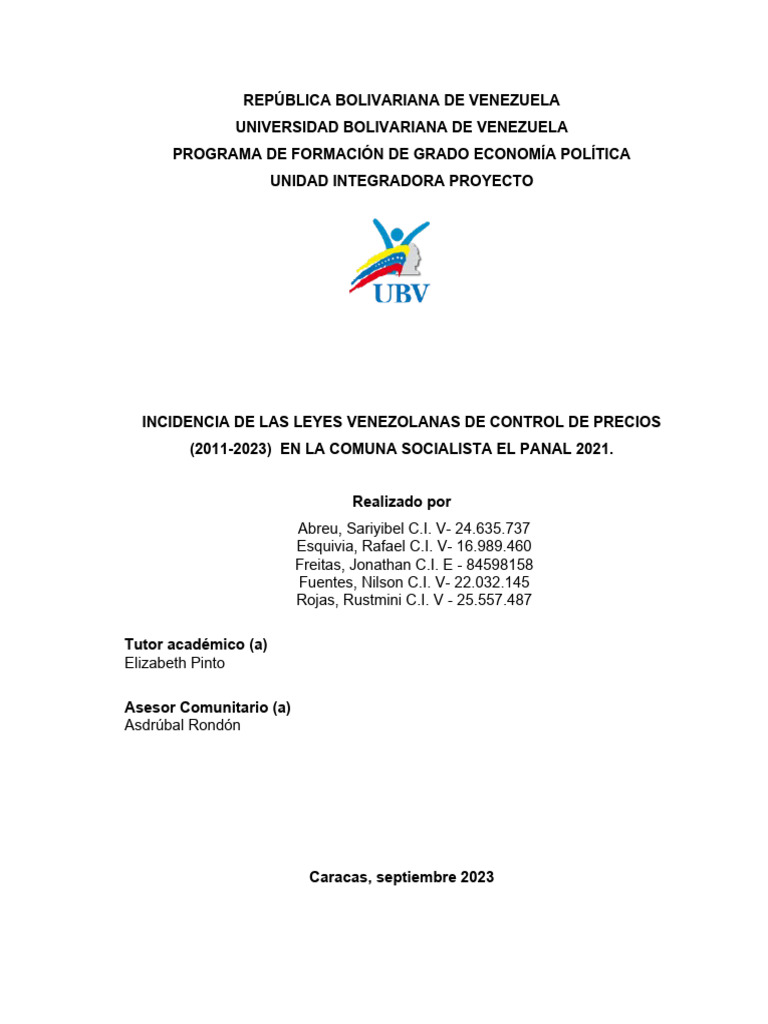 Teg Final 03-10-2023 | PDF | Inflación | Ciencias económicas