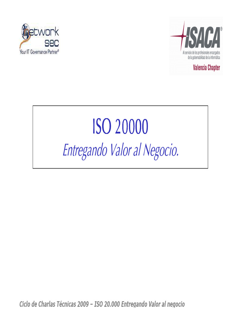 ISO20000 | PDF | Itil | Organización internacional para la estandarización
