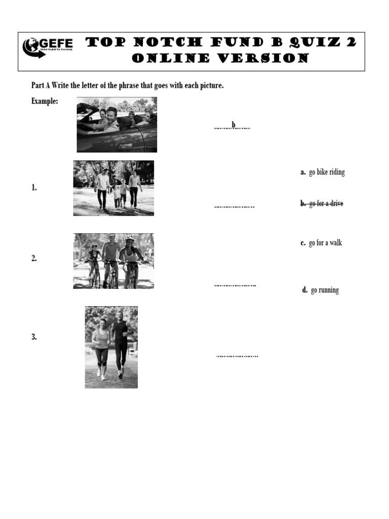 Top Notch FundB Quiz 2 Online Version | PDF