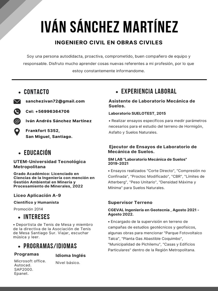 CV Ivan Sanchez Martinez | PDF | Ingeniería