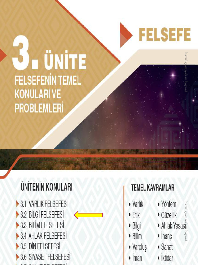 10.sinif Felsefe Bilgi Bilim Felsefesi Ders Notlari | PDF
