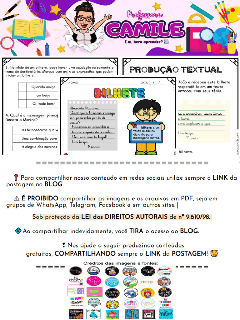 Atividade de Portugues Genero Textual Bilhete | PDF