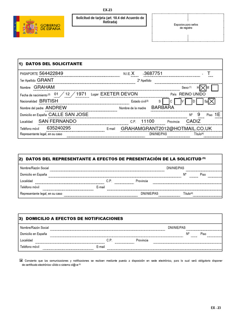 23-Formulario TIE RU | Descargar gratis PDF | Documento de identidad | Gobierno