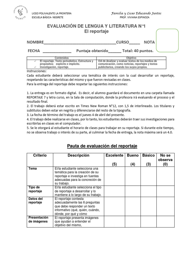 Eval 1 Lenguaje Reportaje | PDF | Informática | Comunicación humana