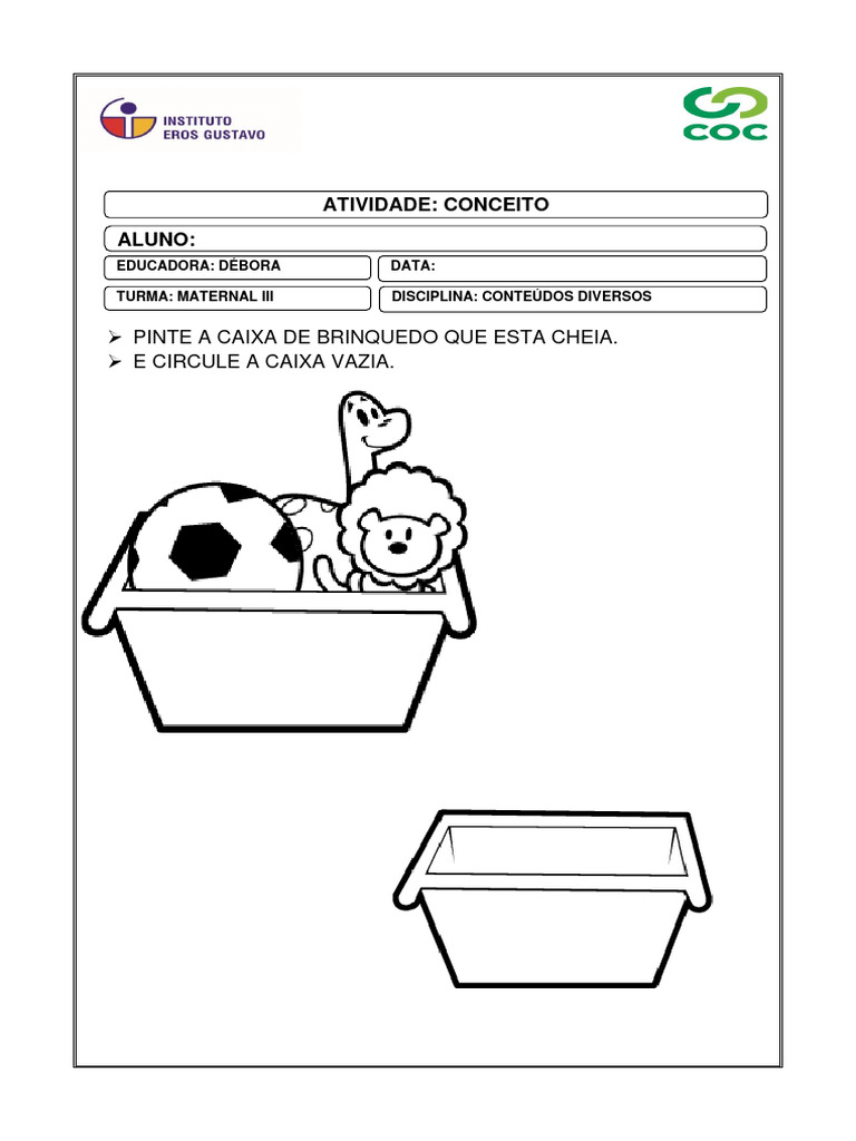 Atividade Cheio - Vazio | PDF