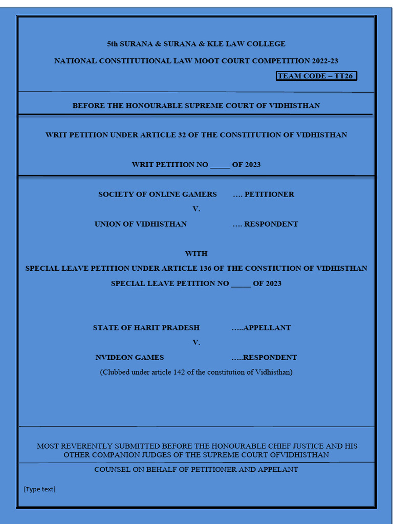 Vidhisthan Online Gaming Legal Challenge | PDF | Supreme Court Of The ...