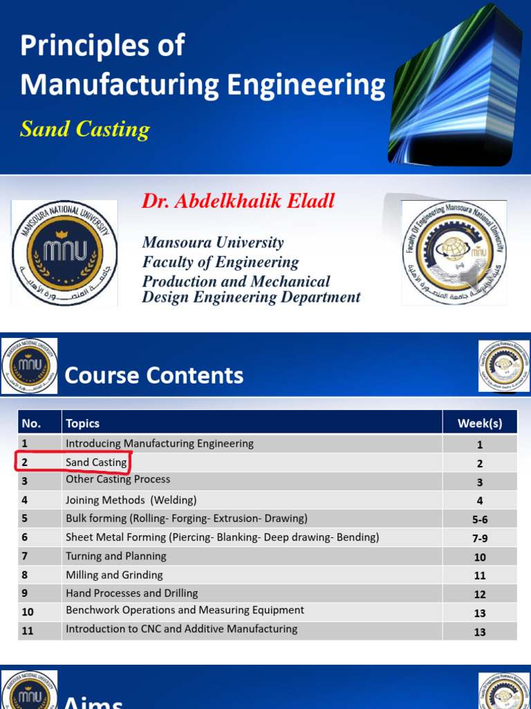 L00. MNU - Sand Casting | PDF | Casting | Secondary Sector Of The Economy