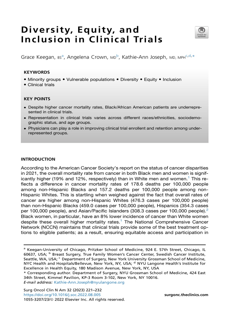 018 - Diversity - Equity - and-Inclusion-in-Cli - 2023 - Surgical-Oncology-Clinics-of-No ...