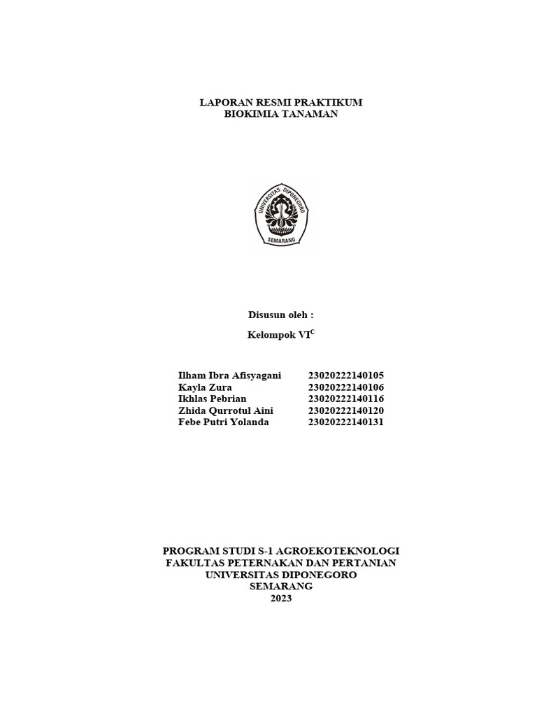 ACC - Lapres - Biokimia - 6C Gasss | PDF