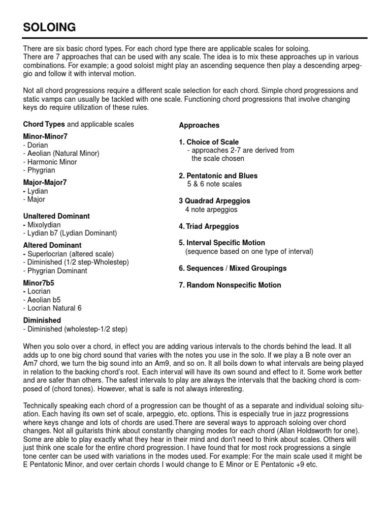 Soloing Lesson | PDF | Chord (Music) | Scale (Music)