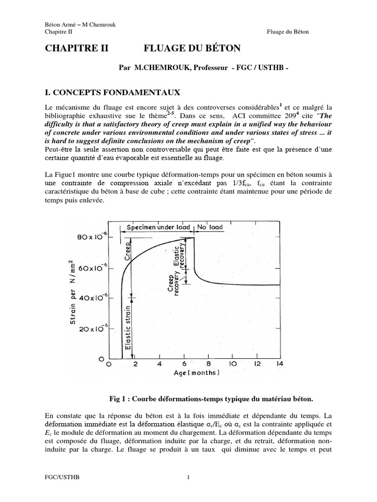 Fluage du Béton : Concepts et Facteurs | PDF | Béton | Ciment