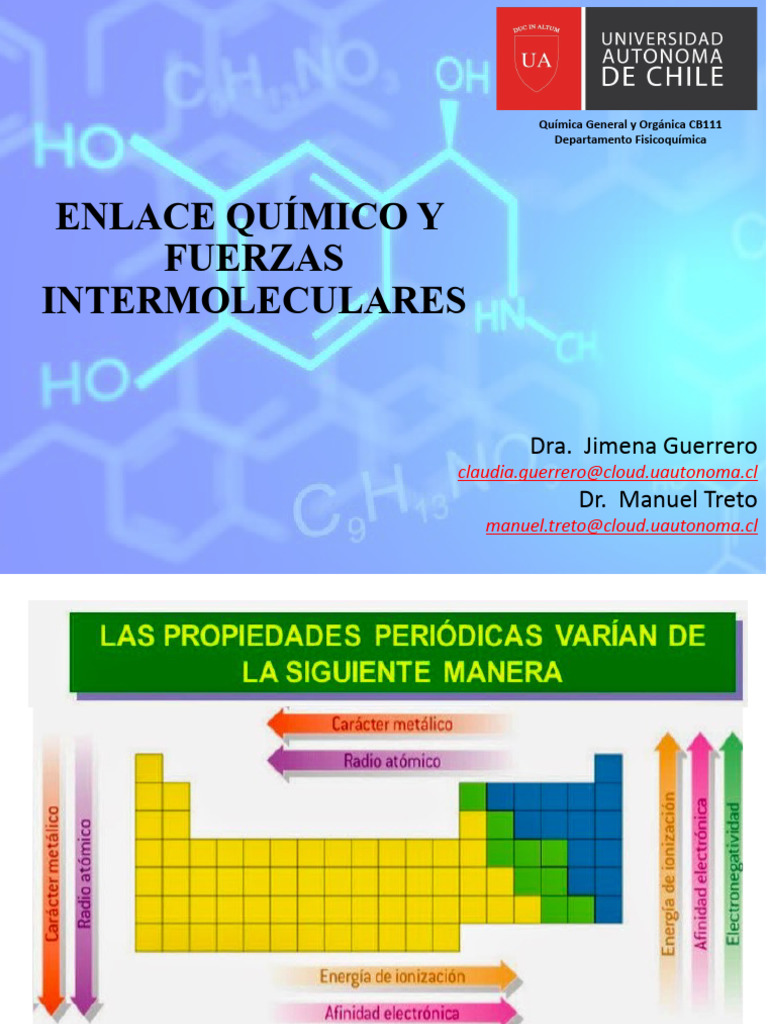 Clase 3. Enlace Químico y Fuerzas Intermoleulares | PDF | Enlace covalente | Enlace químico