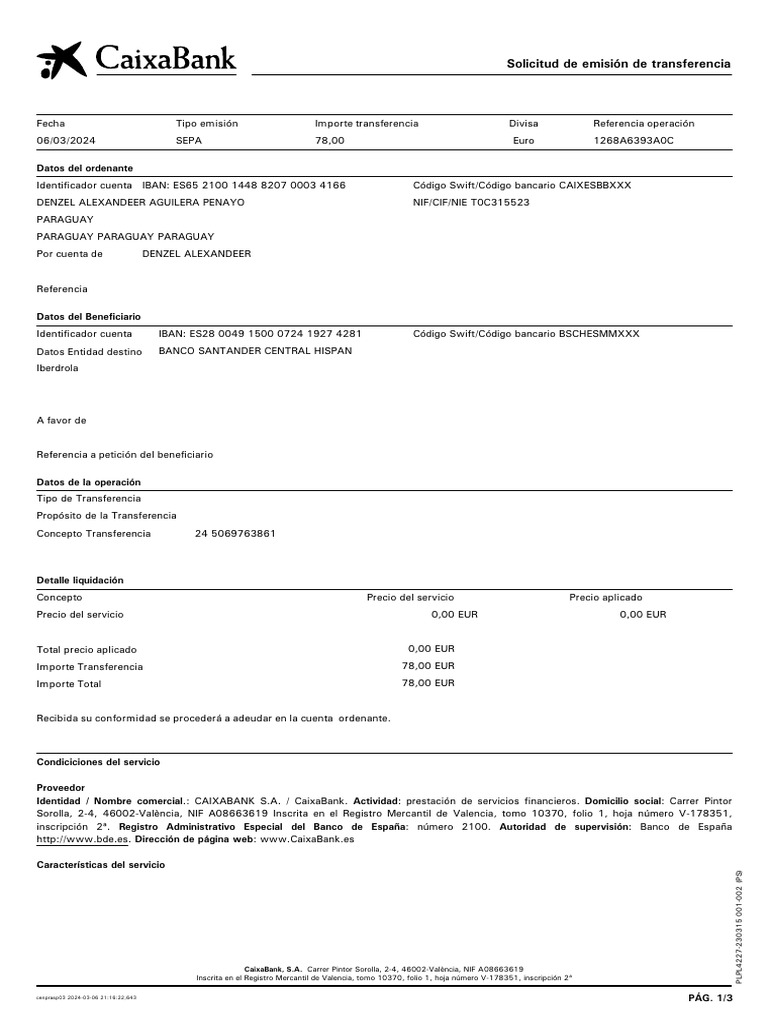 Documento PDF | PDF | Transferencia bancaria | Bancos