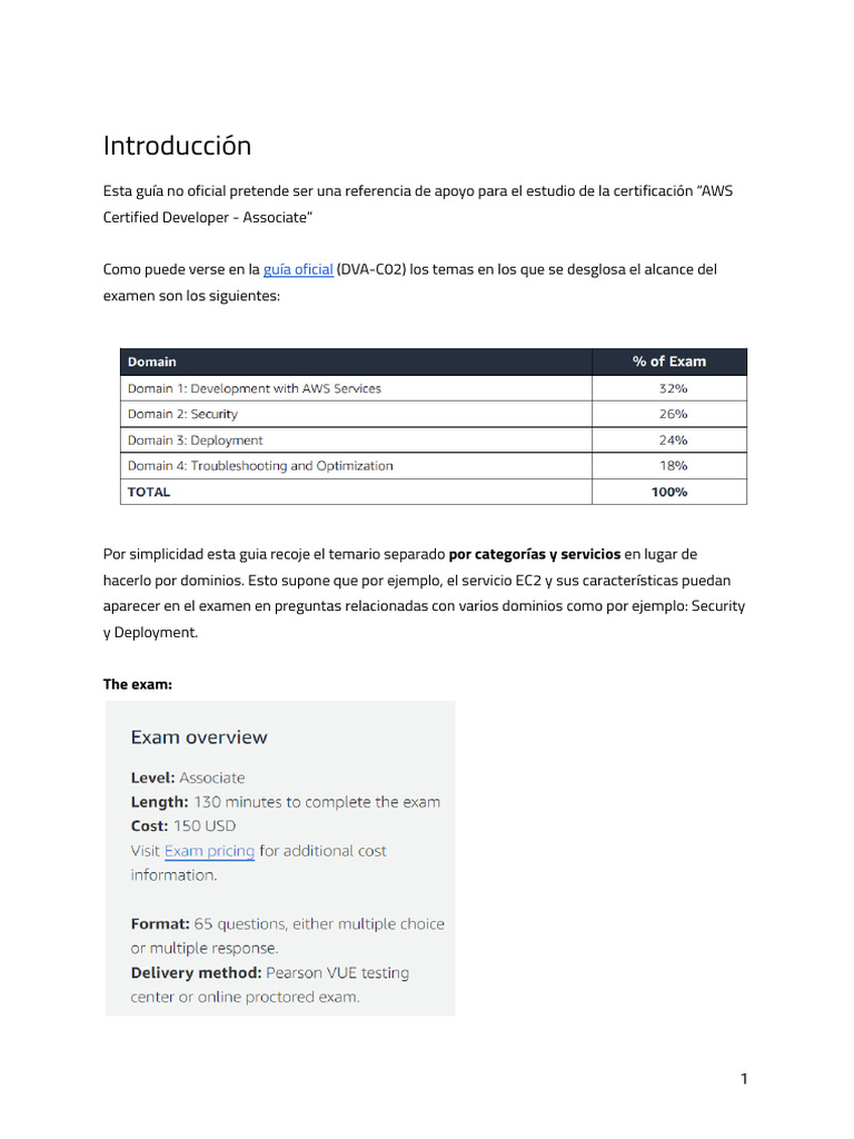 Guía de Estudio para Certificación AWS DVA-C02 | PDF | Servicios en ...