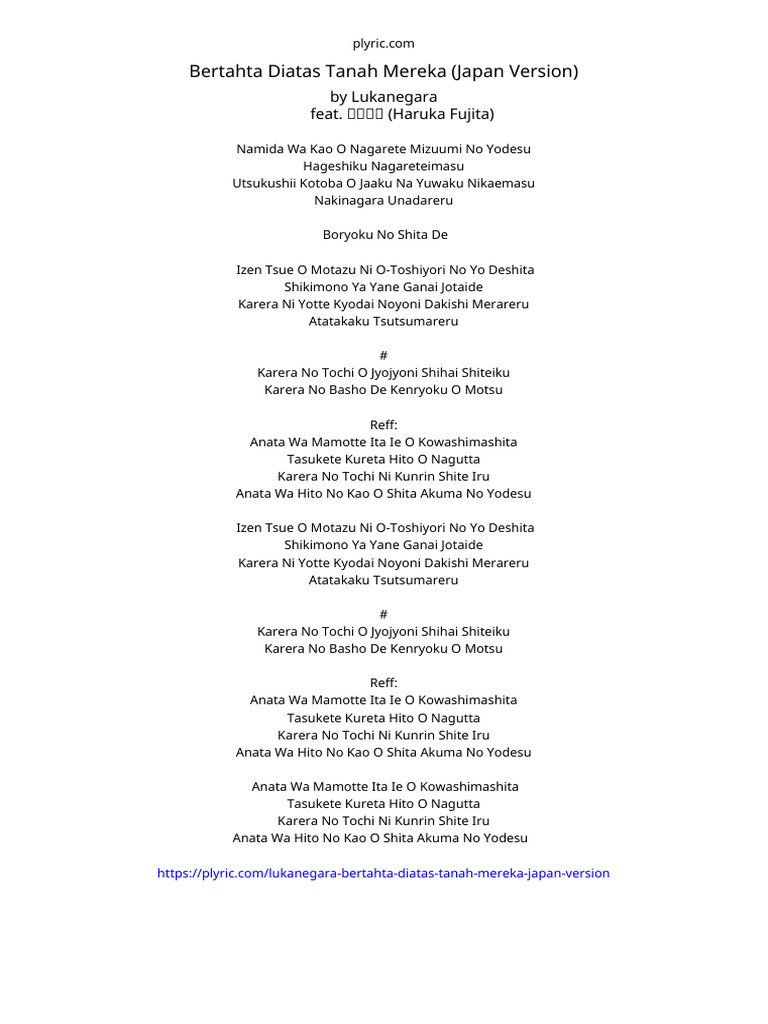 Lukanegara - Bertahta Diatas Tanah Mereka (Japan Version) | PDF