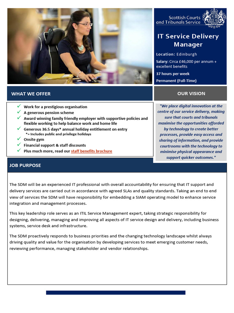 IT Service Delivery Manager Role in Edinburgh | PDF | Computer Security ...