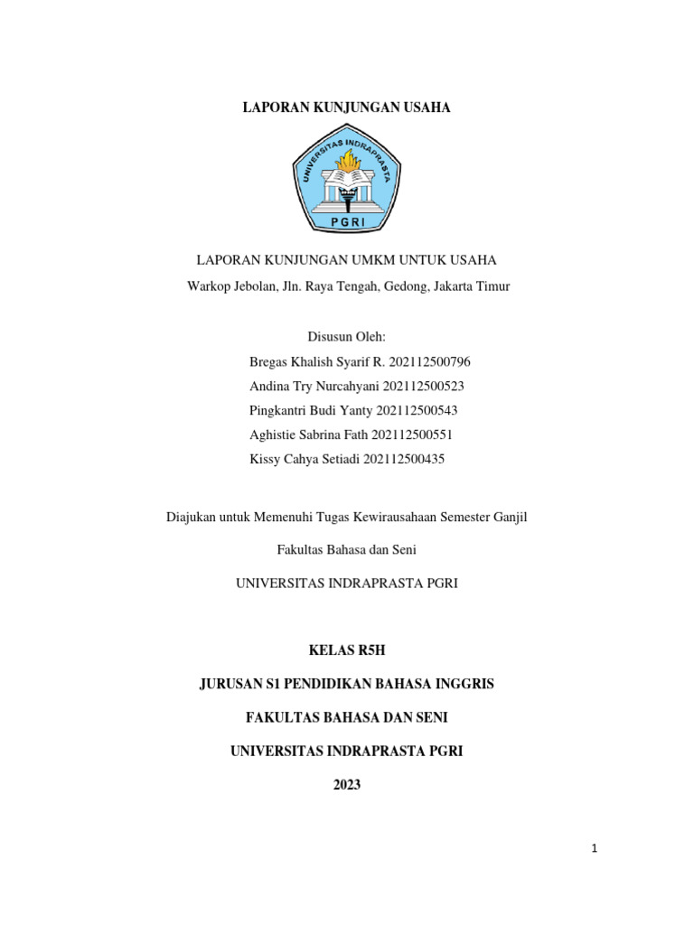 Contoh Laporan Kunjungan Usaha | PDF