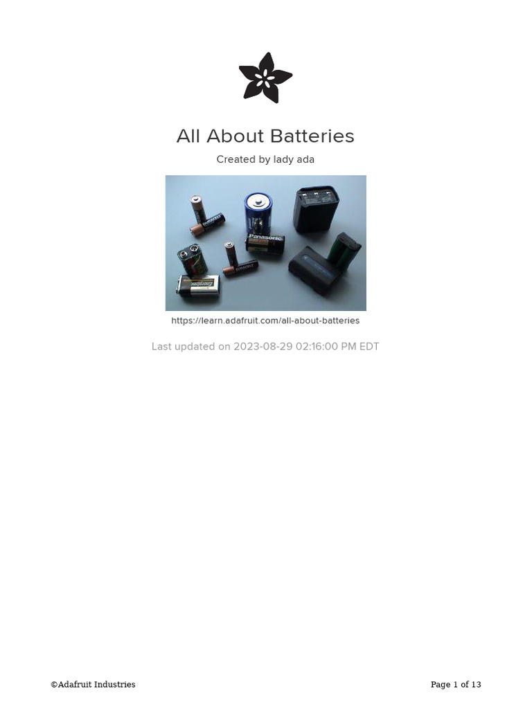 All About Batteries | PDF | Rechargeable Battery | Lithium Ion Battery