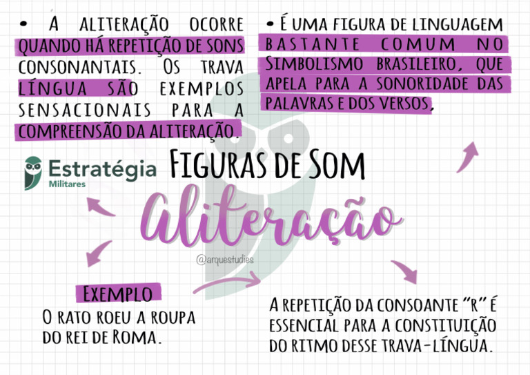Aliteração - Português MAPA MENTAL | PDF