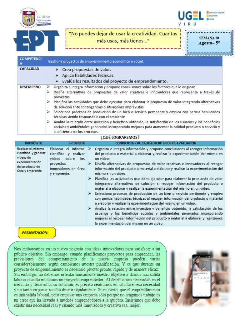 Lesvia Vianey Noriega Albarran - Ept 5°-A, B, C - Semana 20 | PDF | Iniciativa empresarial | El ...