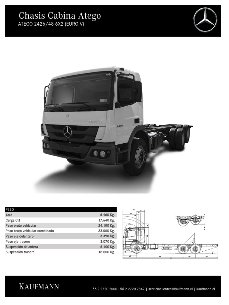 Atego 2426 48 6X2 Euro V 1 | PDF | Eje | Vehículo de motor