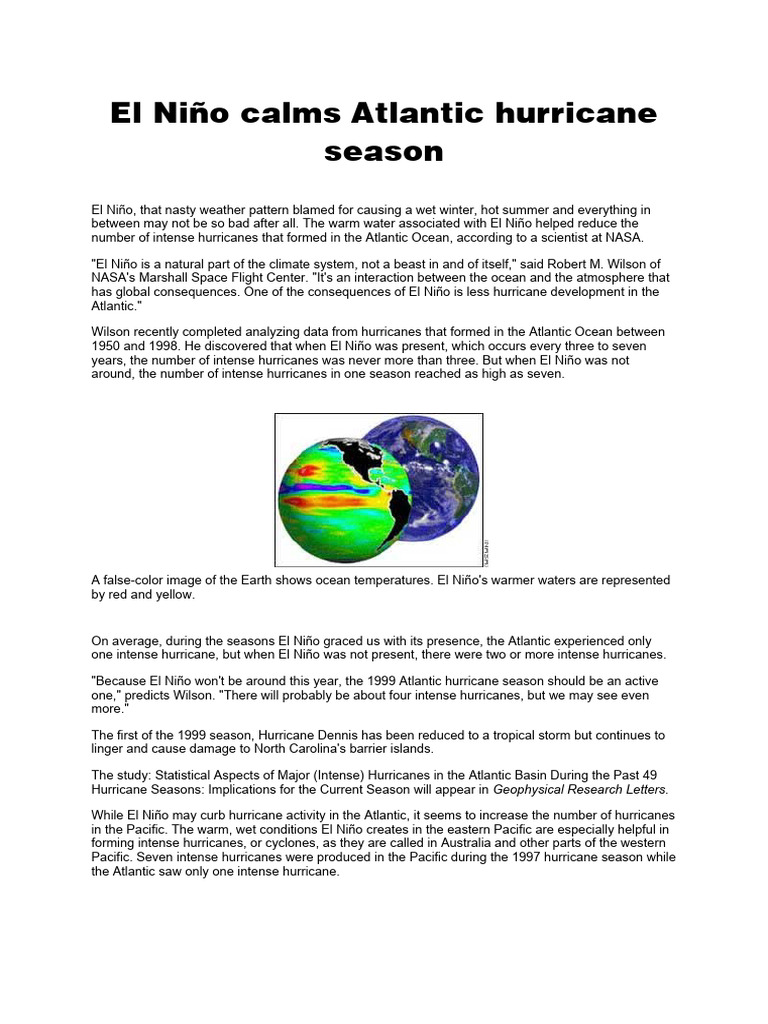 Ang Cla El Nino 01 | PDF | Tropical Cyclones | Sea Surface Temperature