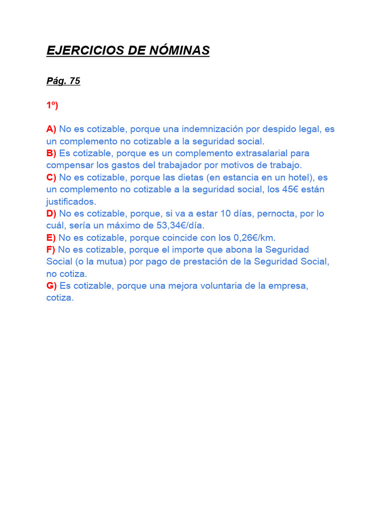 Ejercicios de Nóminas | PDF | Salario | Relaciones laborales