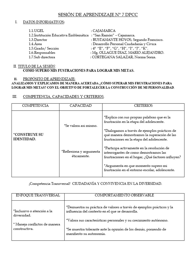 Sesión #7 DPC Mario | PDF | Aprendizaje | Conceptos psicologicos