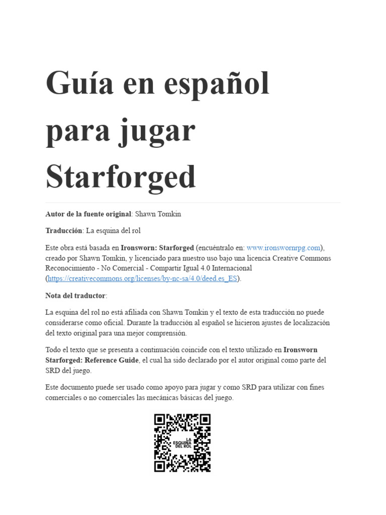 Starforged - Reference | PDF | Traducciones