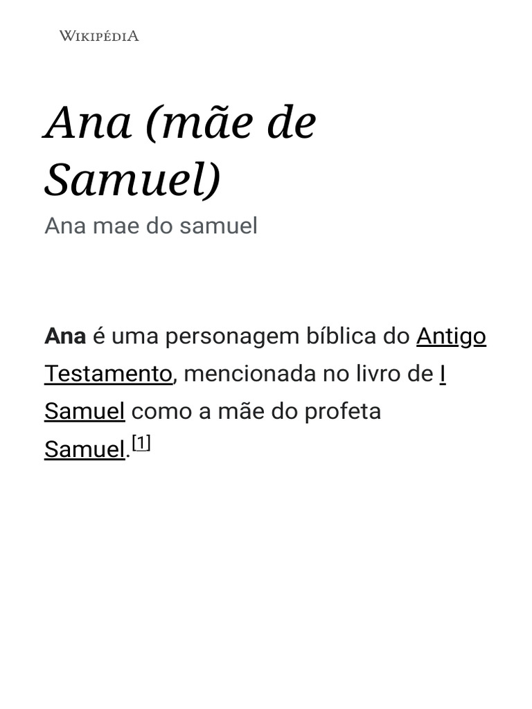 Ana (Mãe de Samuel) | PDF | Samuel