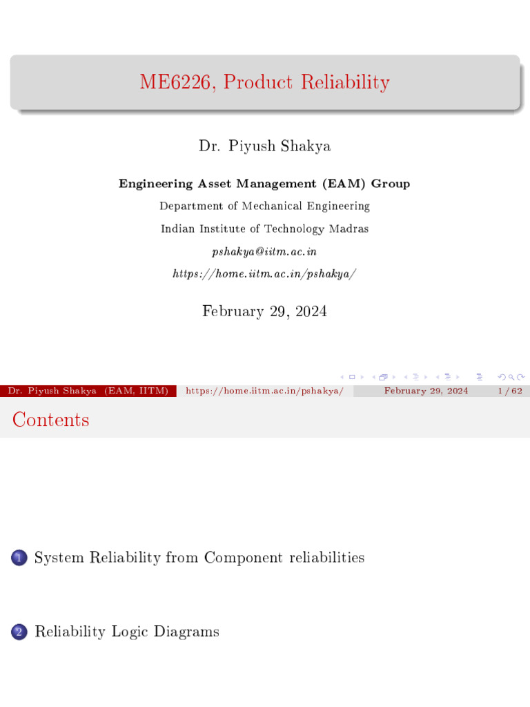 Lec 19 Onwards | PDF | Series And Parallel Circuits | Reliability ...