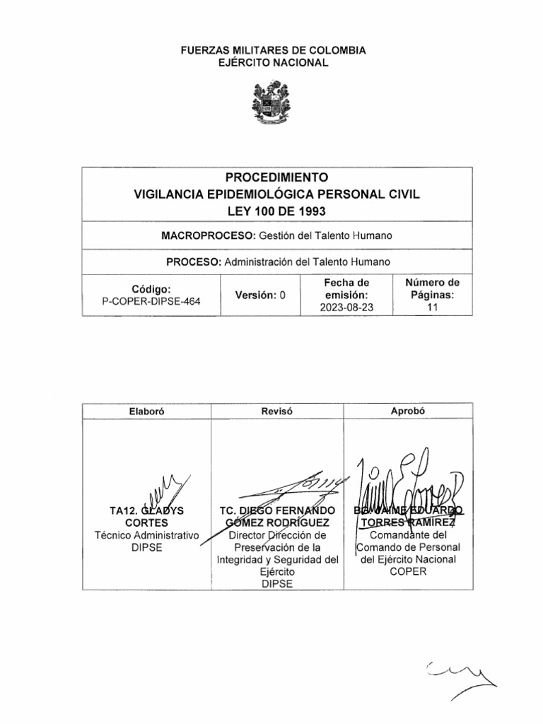 P Coper Dipse 464 Procedimiento Vigilancia Epidemiologica Personal ...