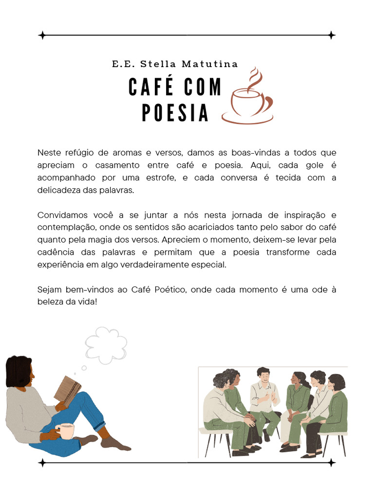 Café e Poesia: Uma Experiência Sensorial | PDF | Poesia | Linguagem ...