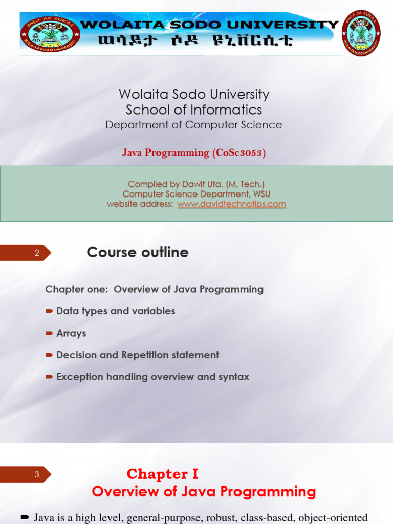 Wolaita Sodo University School of Informatics: Department of Computer ...