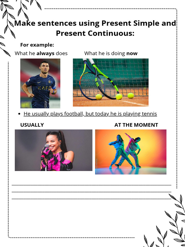 Present Simple and Present Continuous Activity | PDF