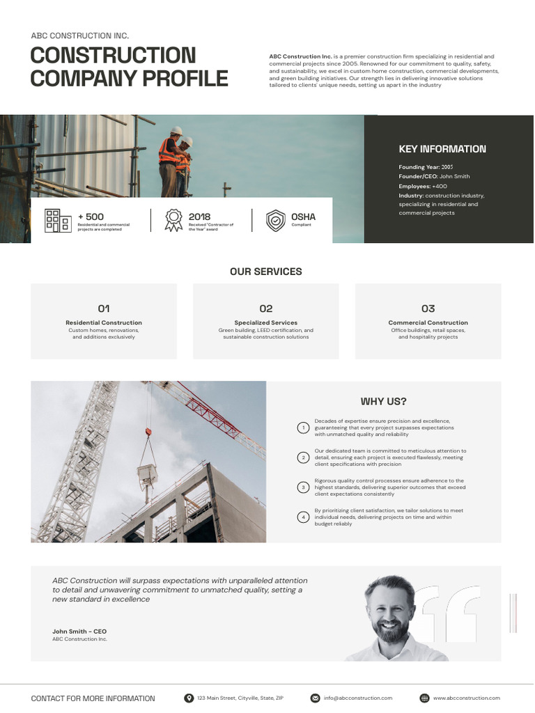 Construction Company Profile | Download Free PDF | Business | Economies