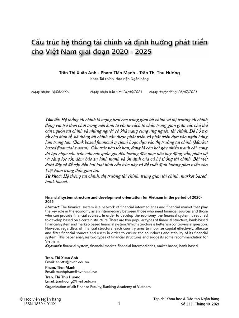 Cấu Trúc Hệ Thống Tài Chính - NHTM | PDF