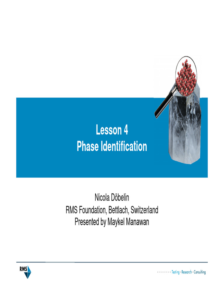 Lesson 4 - Phase-Identification | PDF | X Ray Crystallography | Crystal ...
