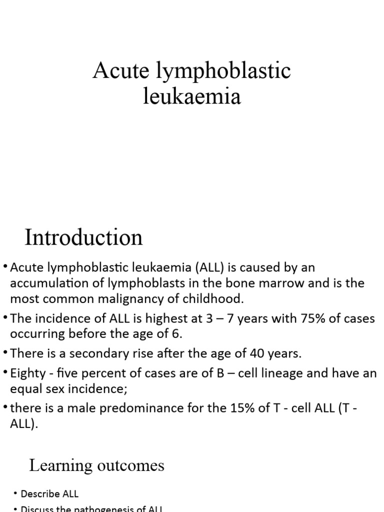 ACUTE LYMPHOBLASTIC LEUKAEMIA | PDF | Leukemia | Medical Specialties