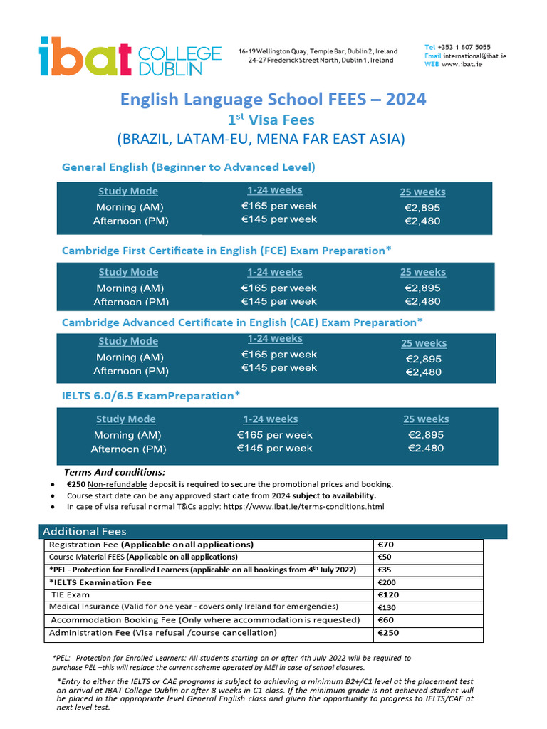 English International Price List 2024 | PDF | International English ...