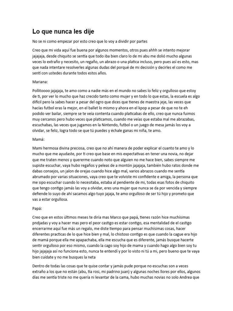 Lo Que Nunca Les Dije | PDF